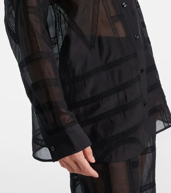 TOTEME Embroidered Cotton And Silk Voile Shirt