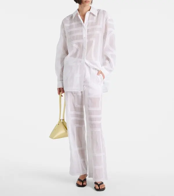 TOTEME Embroidered Cotton And Silk Voile Shirt
