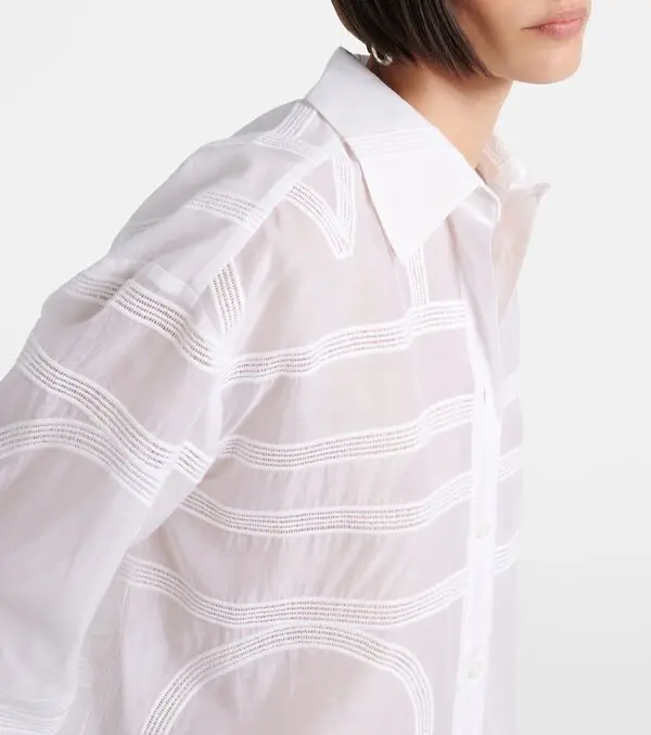 TOTEME Embroidered Cotton And Silk Voile Shirt
