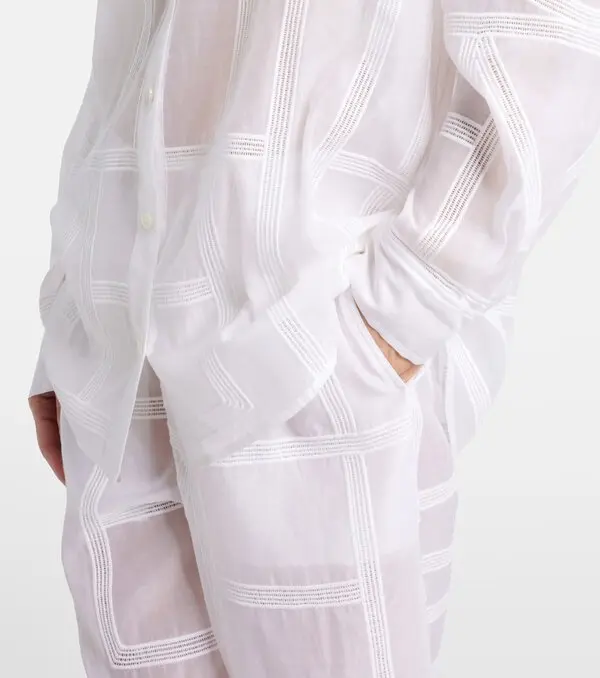TOTEME Embroidered Cotton And Silk Voile Shirt