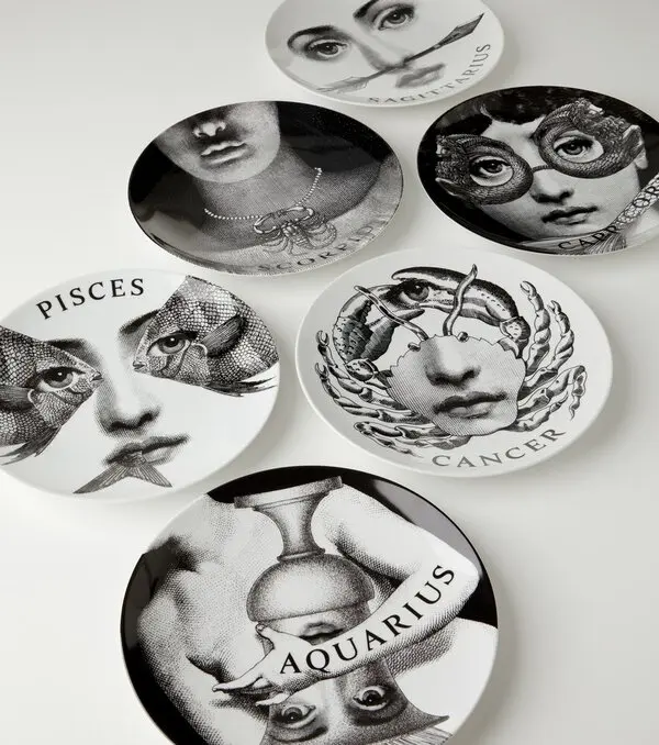 FORNASETTI Tema E Variazioni N.358 Aquarius Wall Plate - Black
