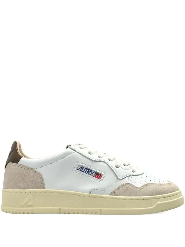 AUTRY Medalist Low Leather And Suede Sneakers - Wht/teak