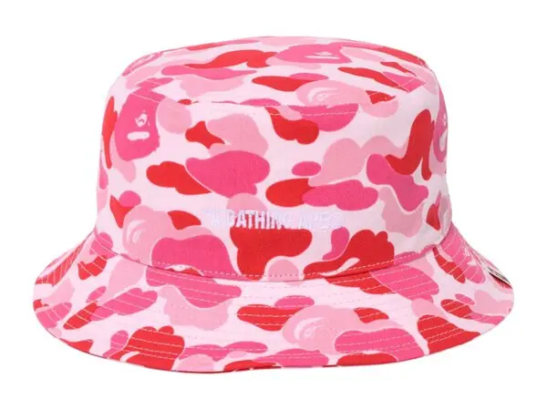 A BATHING APE Abc Camo Logo Bucket Hat - Pink