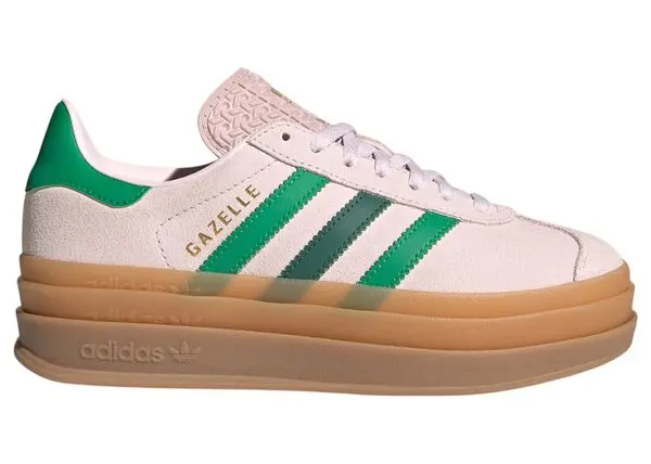 Adidas Gazelle Bold Sneakers - Almost Pink/court Green/gold Metallic