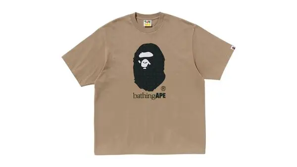 A BATHING APE Sta Houndstooth Bathing Ape Relaxed Fit Tee Shirt - Beige