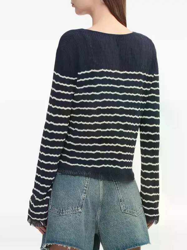 Rag & Bone Tie-front Striped Cardigan