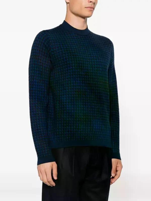 Emporio Armani Houndstooth Wool Sweater