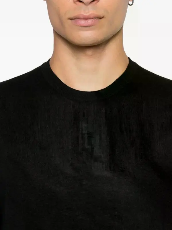 Fedeli Crew-neck Long-sleeve Top - Black