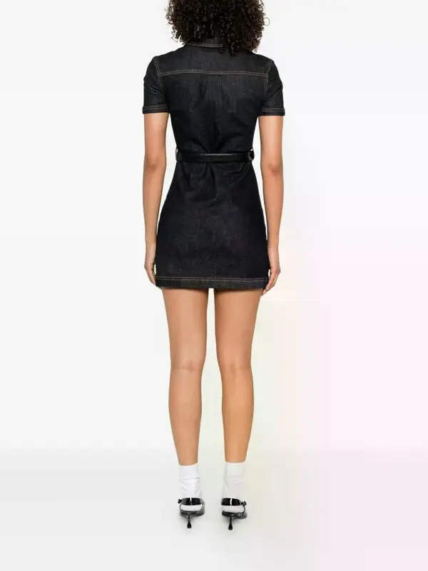 SELF-PORTRAIT Embellished Denim Mini Dress