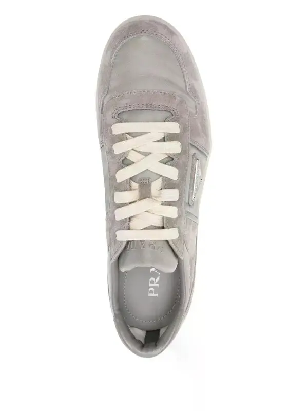 Prada Downtown Suede And Leather Sneakers