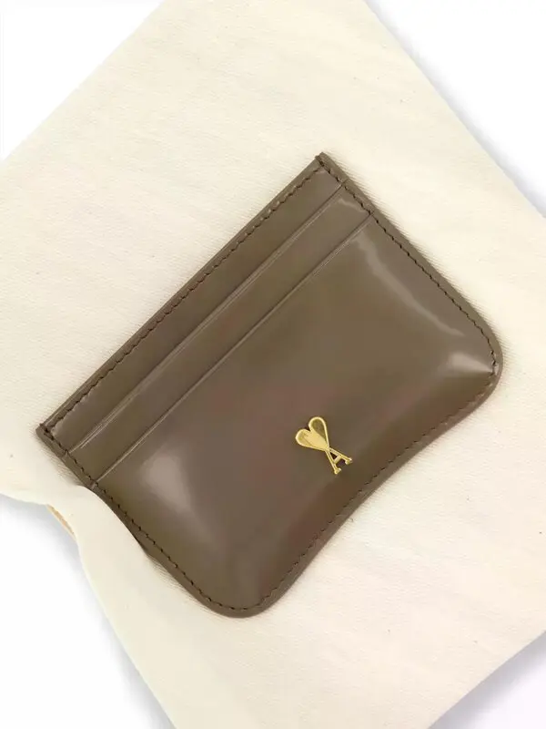 AMI Paris Logo-plaque Calfskin Cardholder