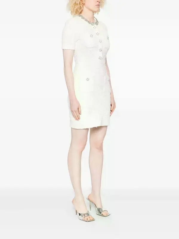 SELF-PORTRAIT Embellished Button-detailed Mini Dress