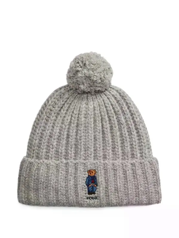 Polo Ralph Lauren Ribbed Pom-pom Beanie - Grey