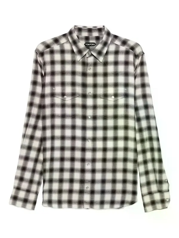 TOM FORD Checked Flap-pocket Western Shirt