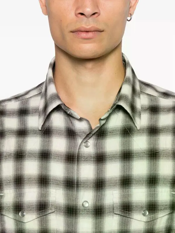 TOM FORD Checked Flap-pocket Western Shirt