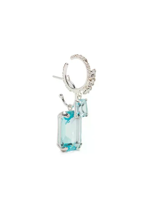 WOUTERS & HENDRIX Aquamarine Crystal Hoop Earrings - Silver