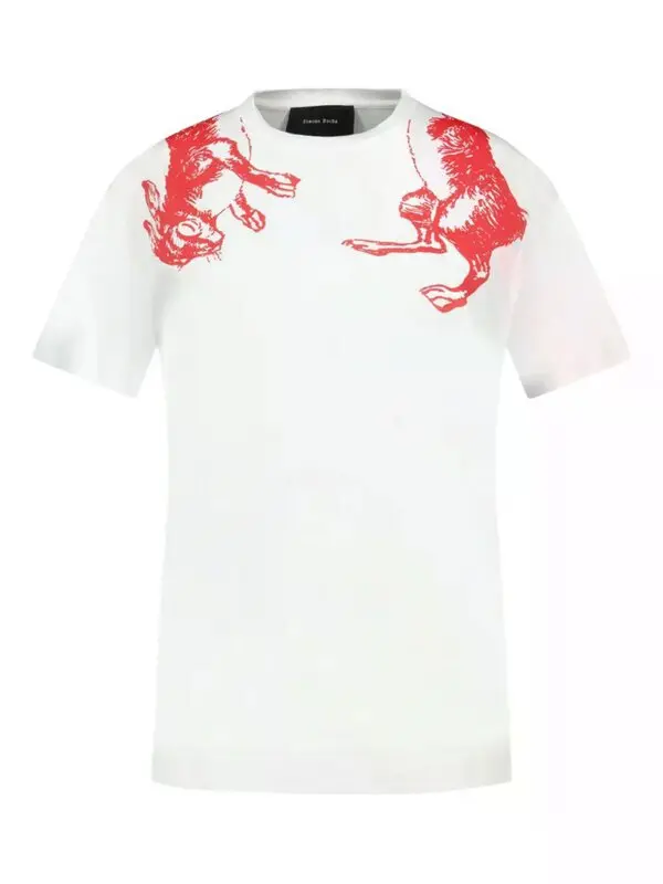 Simone Rocha Cotton T-shirt With Hare Illustration