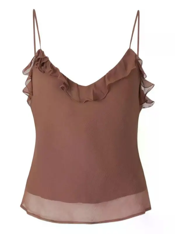 Staud Ruffled Spaghetti-strap Blouse