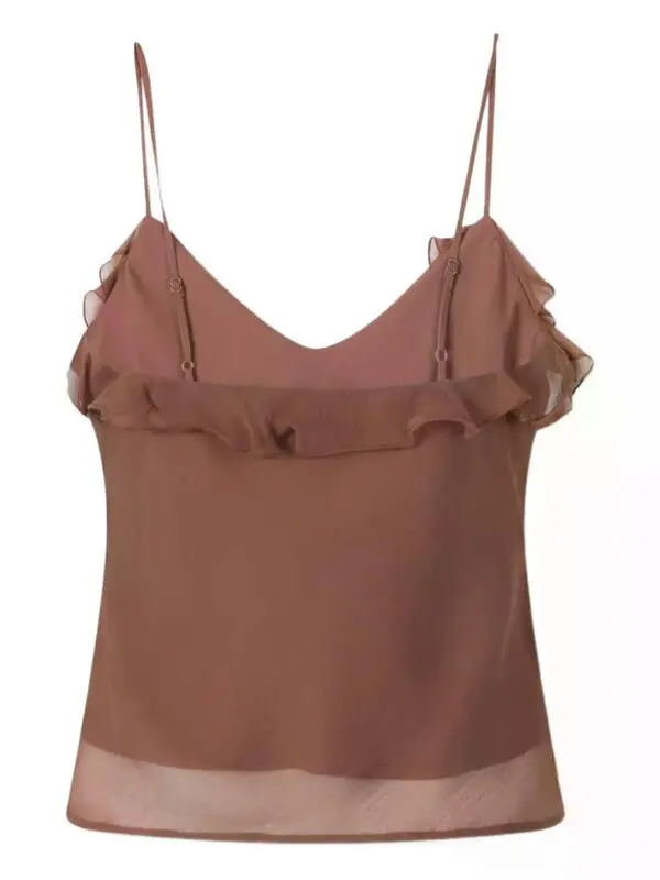 Staud Ruffled Spaghetti-strap Blouse