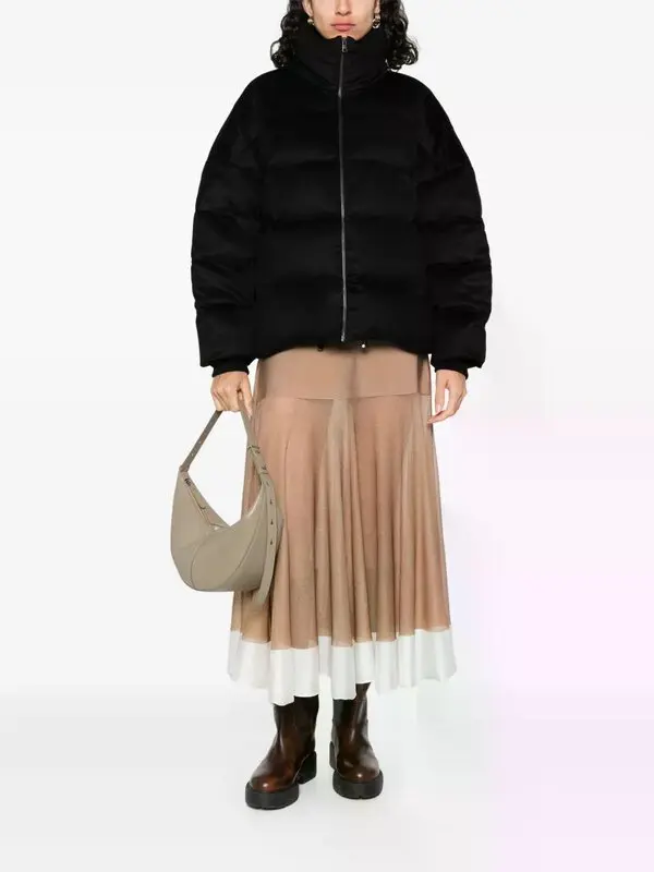 Soft Goat High-neck Puffer Jacket