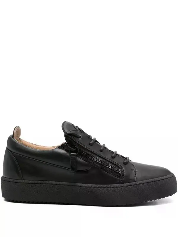 GIUSEPPE ZANOTTI Lace-up Leather Sneakers - Black