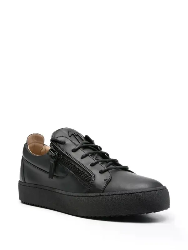 GIUSEPPE ZANOTTI Lace-up Leather Sneakers - Black