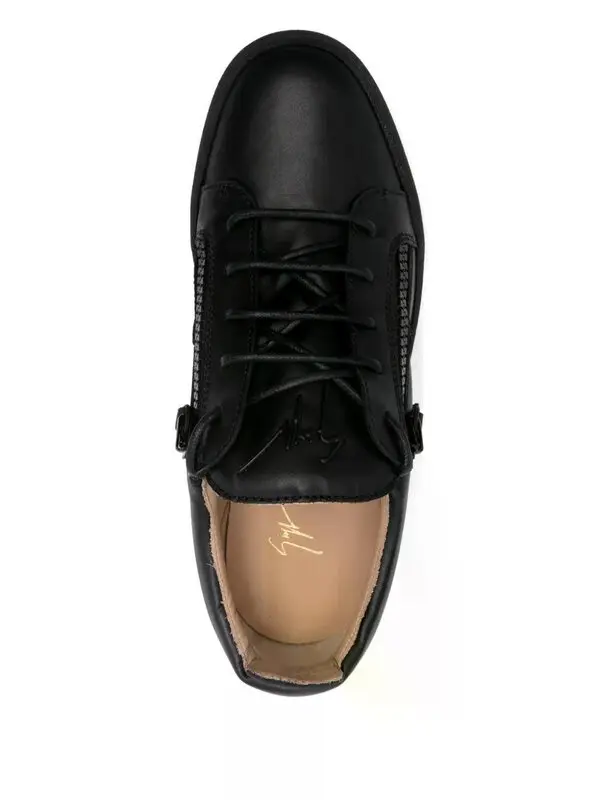 GIUSEPPE ZANOTTI Lace-up Leather Sneakers - Black