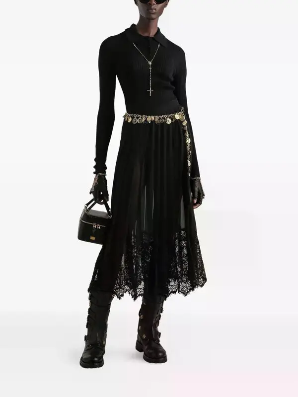 Dolce & Gabbana Midi Skirt With Lace Trim