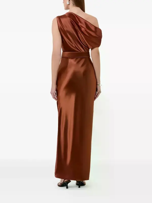 NICHOLAS One-shoulder Belted Maxi Dress - Orange