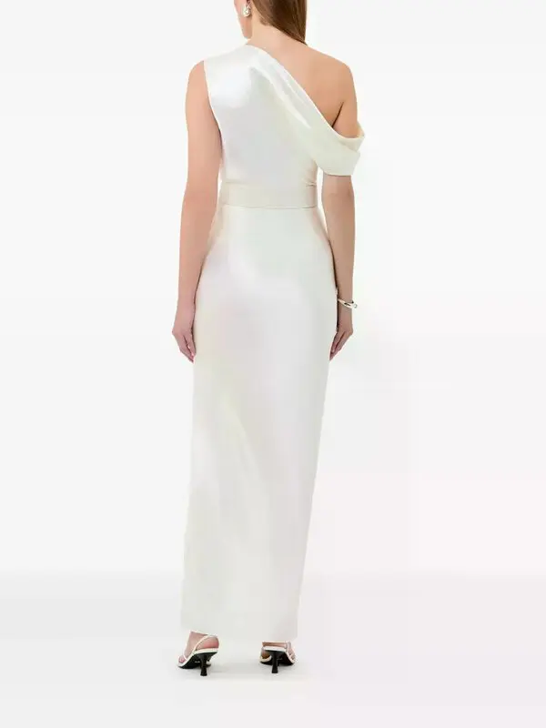NICHOLAS Eartha One-shoulder Belted Midi Dress - Neutrals