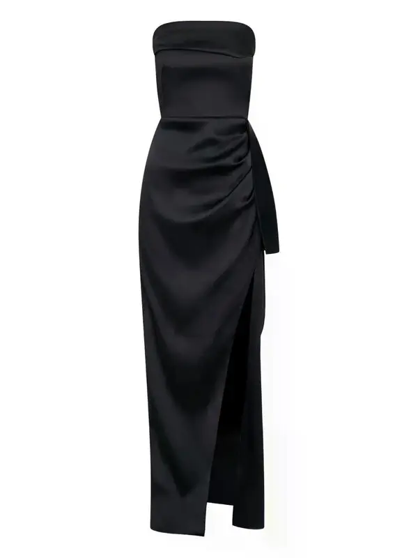 NICHOLAS Erelyn Strapless Draped Maxi Dress - Black
