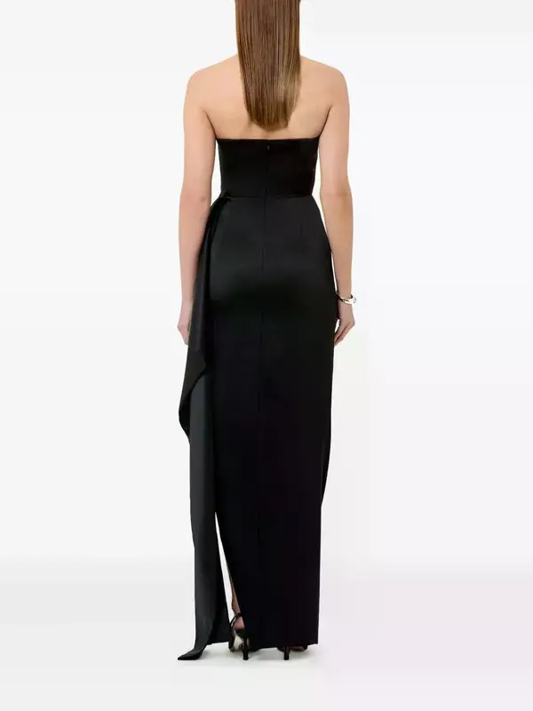 NICHOLAS Erelyn Strapless Draped Maxi Dress - Black