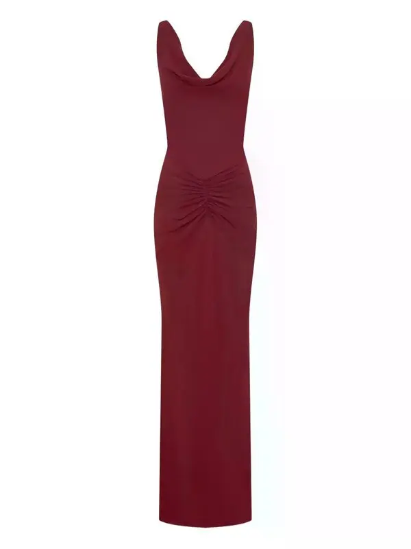 NICHOLAS Calia V-neck Draped Maxi Dress - Red