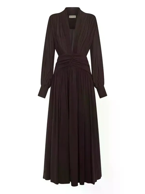 NICHOLAS Jocelyn V-neck Gathered Maxi Dress