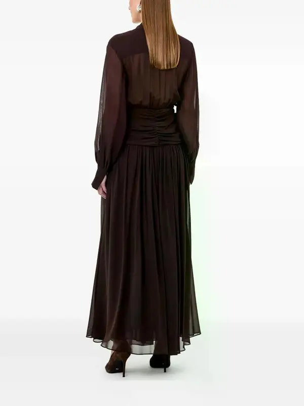 NICHOLAS Jocelyn V-neck Gathered Maxi Dress