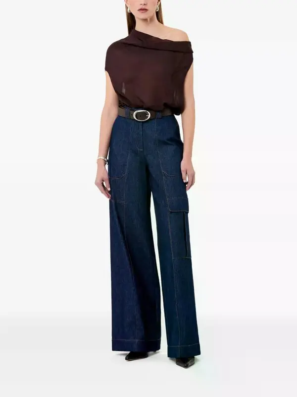 NICHOLAS Ryanne Asymmetrical Draped Top