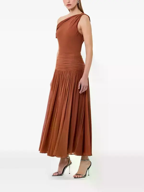 NICHOLAS Reece One-shoulder Pleated Midi Dress