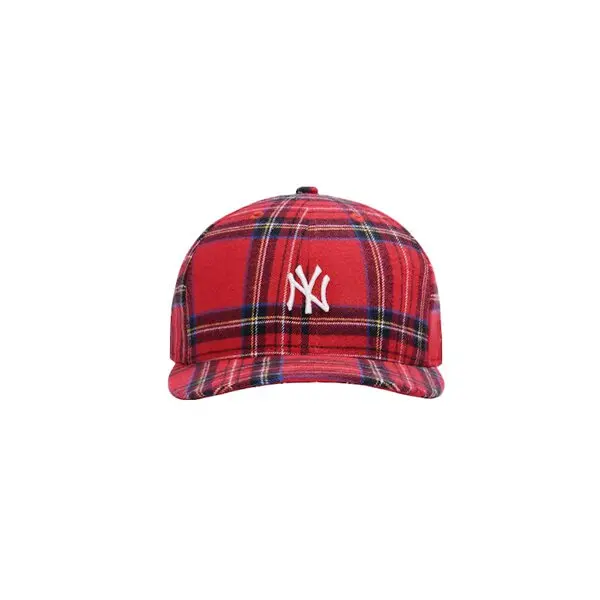 Kith X New York Yankees Plaid New Era Cap - Red