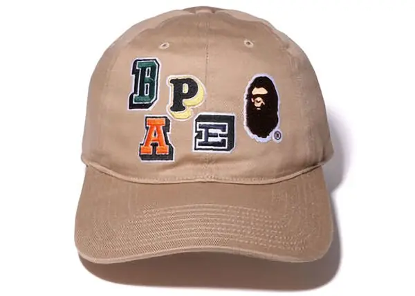 BAPE Fonts Patch Panel Cap - Beige