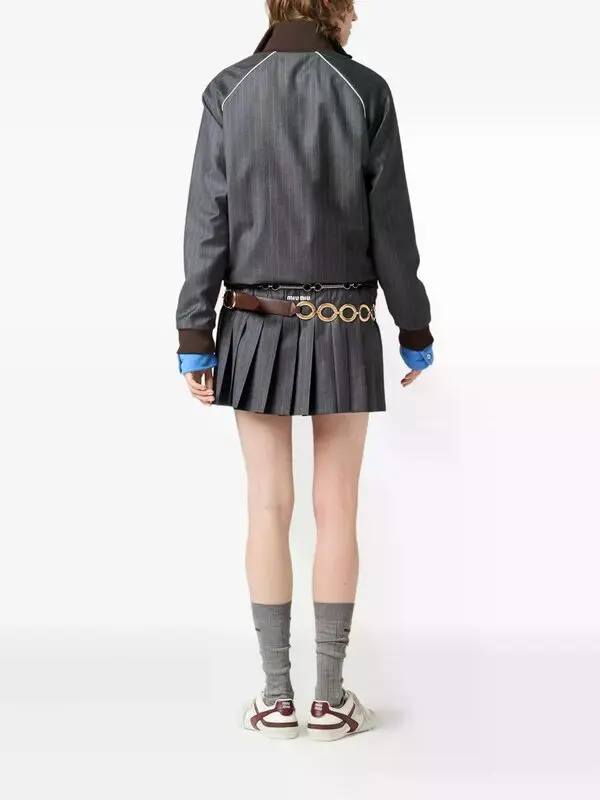 Miu Miu Pinstripe Zip Jacket - Grey