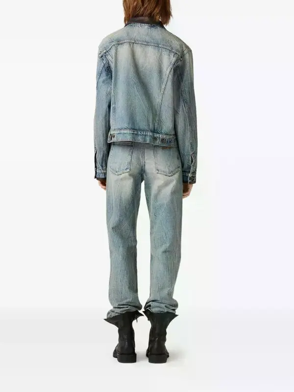 Miu Miu Leather-collar Denim Jacket