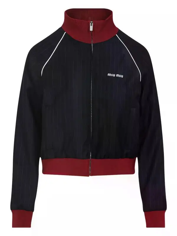 Miu Miu Pinstripe Wool Jacket - Blue