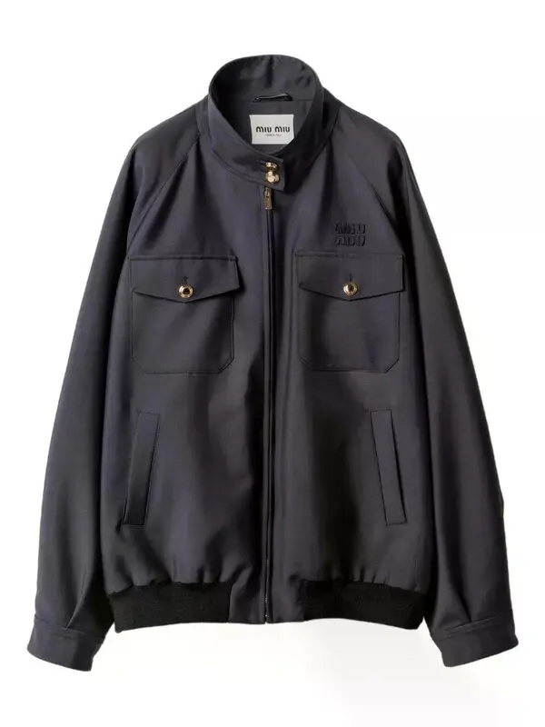 Miu Miu Embroidered-logo Blouson Jacket