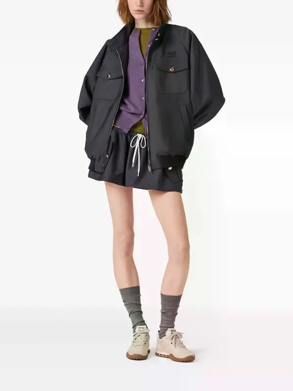 Miu Miu Embroidered-logo Blouson Jacket