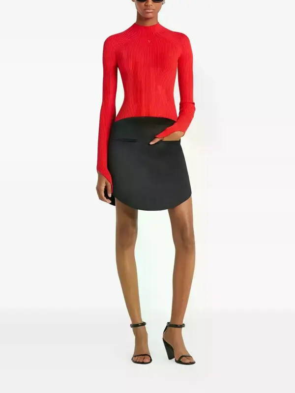 COURREGES High-neck Ribbed-knit Jumper
