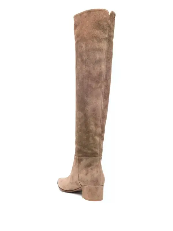 GIANVITO ROSSI 40mm Leather Pointed-toe Knee-high Boots