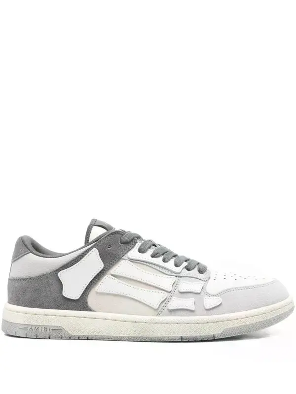 Amiri Skel-top Bone-panelled Low-top Sneakers - Grey