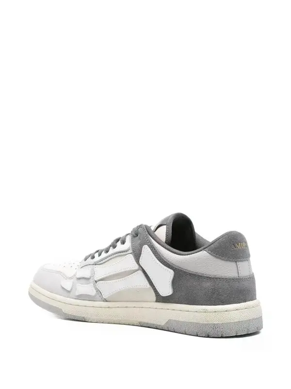Amiri Skel-top Bone-panelled Low-top Sneakers - Grey