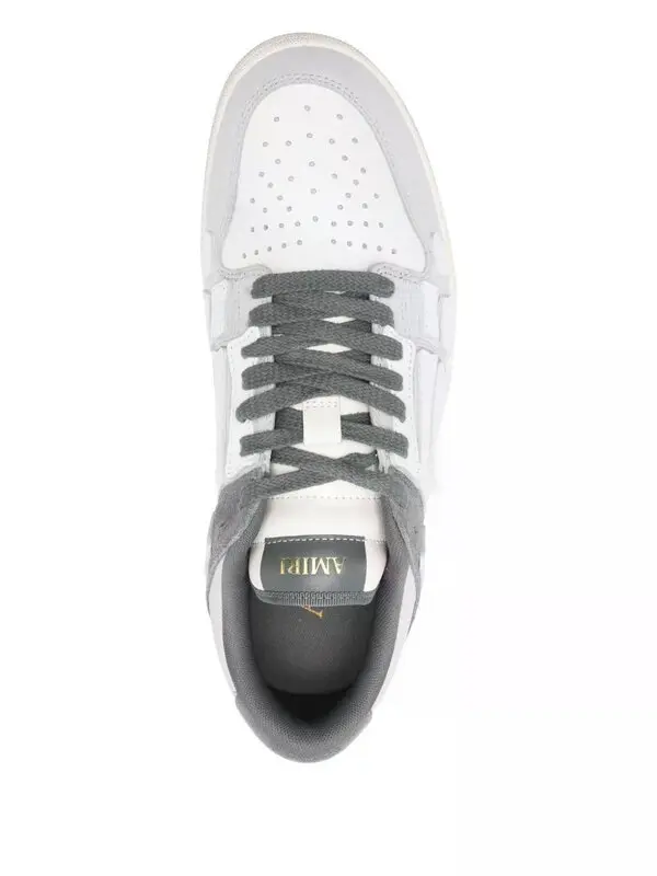 Amiri Skel-top Bone-panelled Low-top Sneakers - Grey