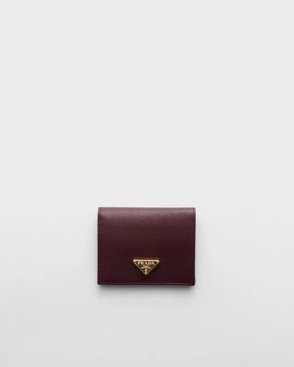 Prada Small Saffiano Leather Wallet - Burgundy